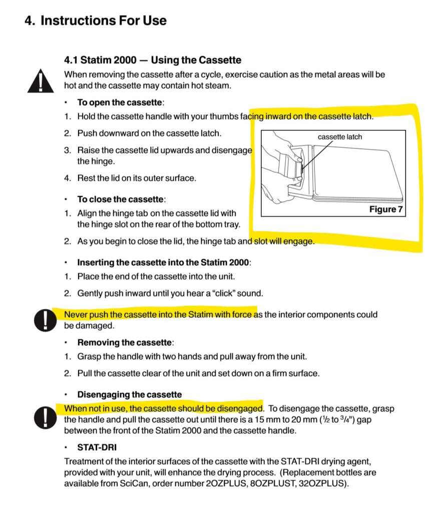 Operator’s Manual STATIM 2000 & 5000 Version 5.0 – STATIM 2000 Cassette ...